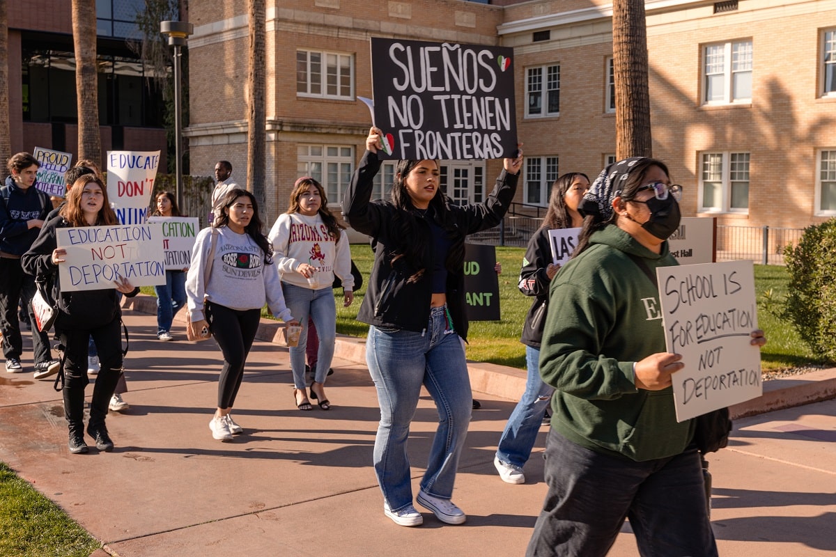 El campus de la ASU en Tempe fue escenario de manifestaciones a favor y ...